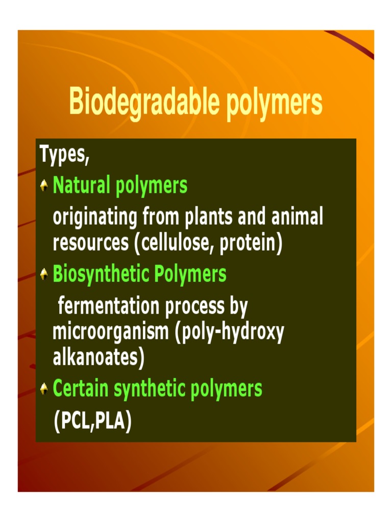 Biodegradable Polymers | PDF