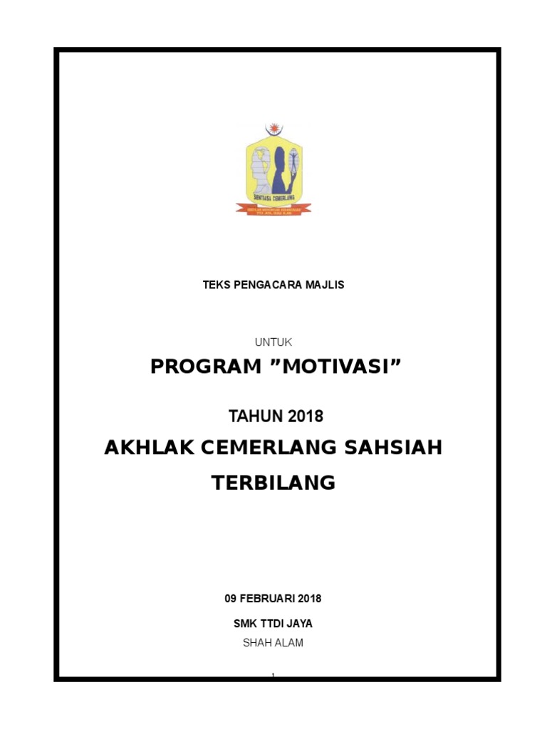 Teks Pengacara Majlis Program Motivasi | PDF
