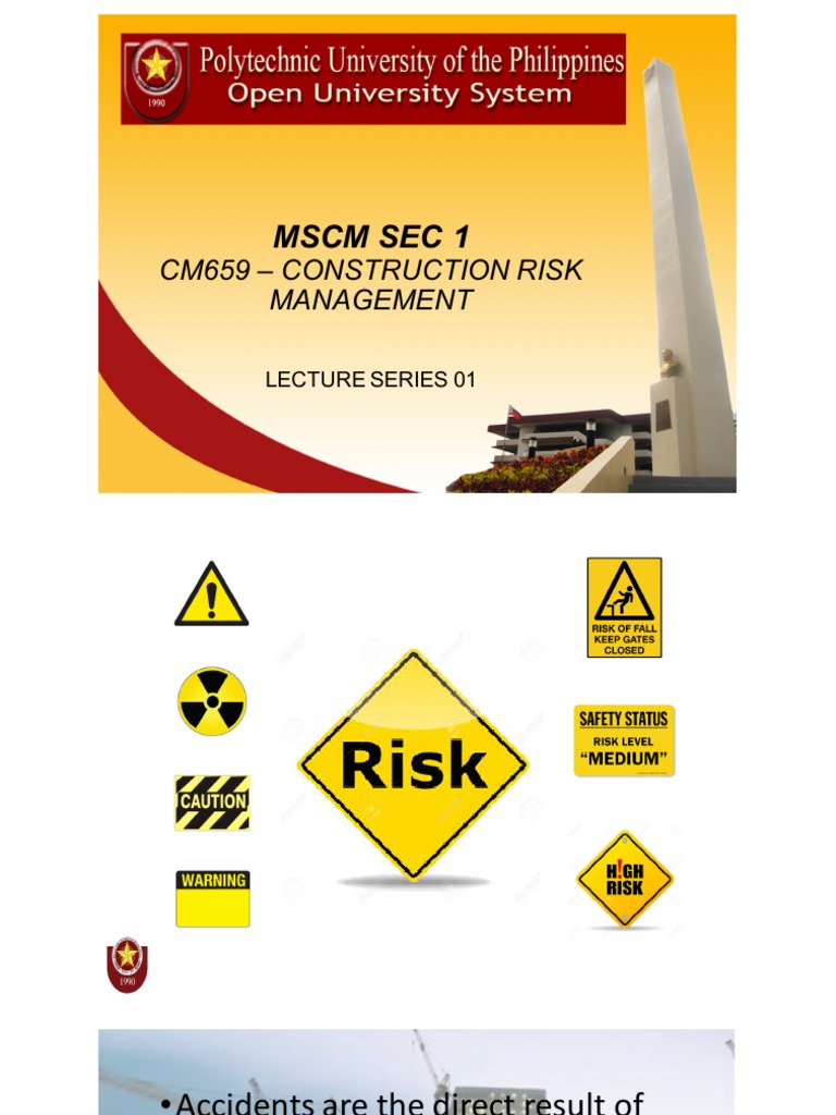 CM659 - Risk - MNGT - Lecture 01 PDF | PDF | Risk Management | Risk