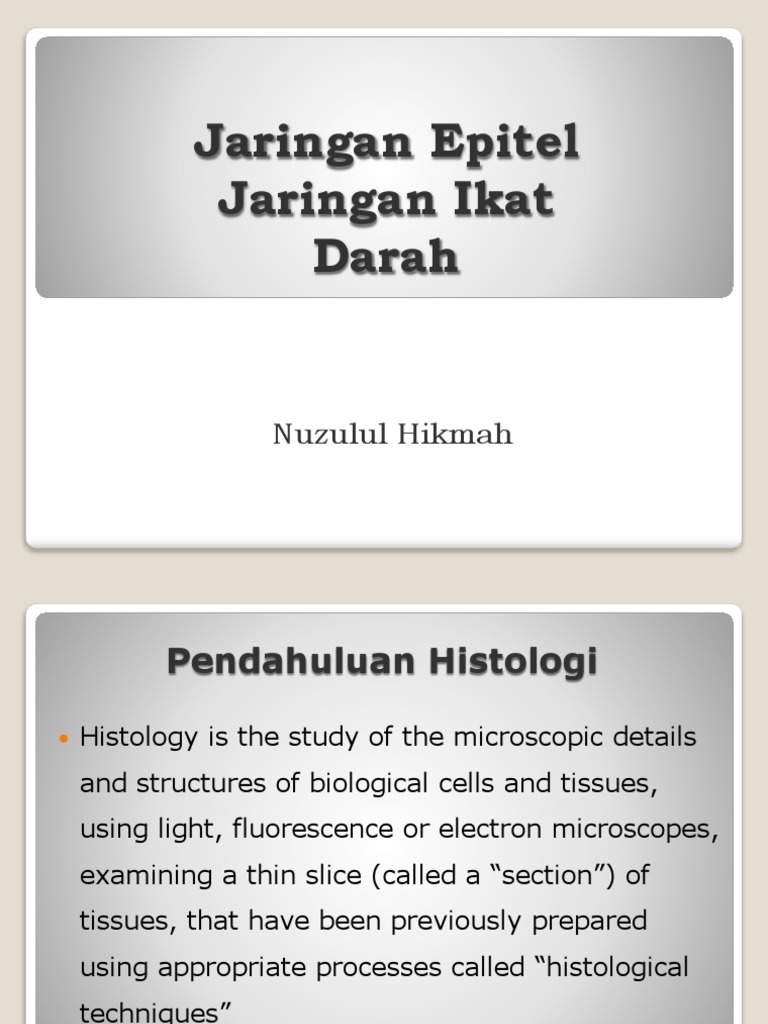 Histologi Jaringan Epitel, Ikat, Dan Darah | PDF