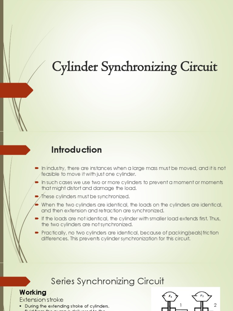 Cylinder Synchronizing Circuit | PDF | Pump | Mechanical Engineering