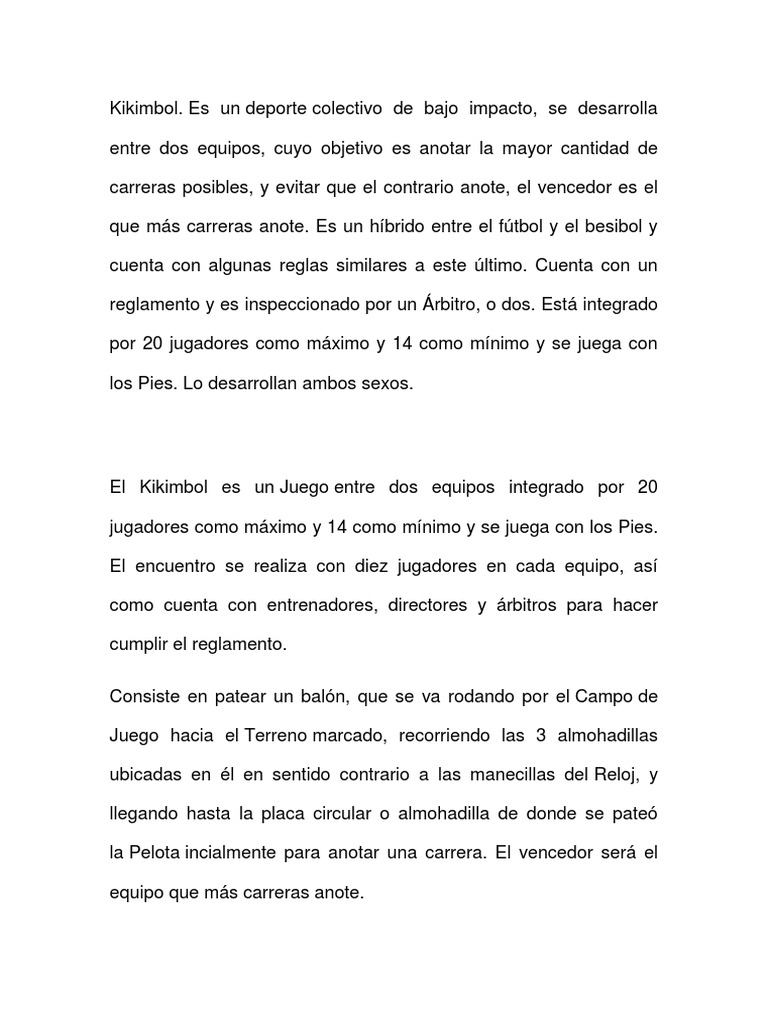 Historia y Reglas del Kikimbol | PDF | Venezuela | Lanzador