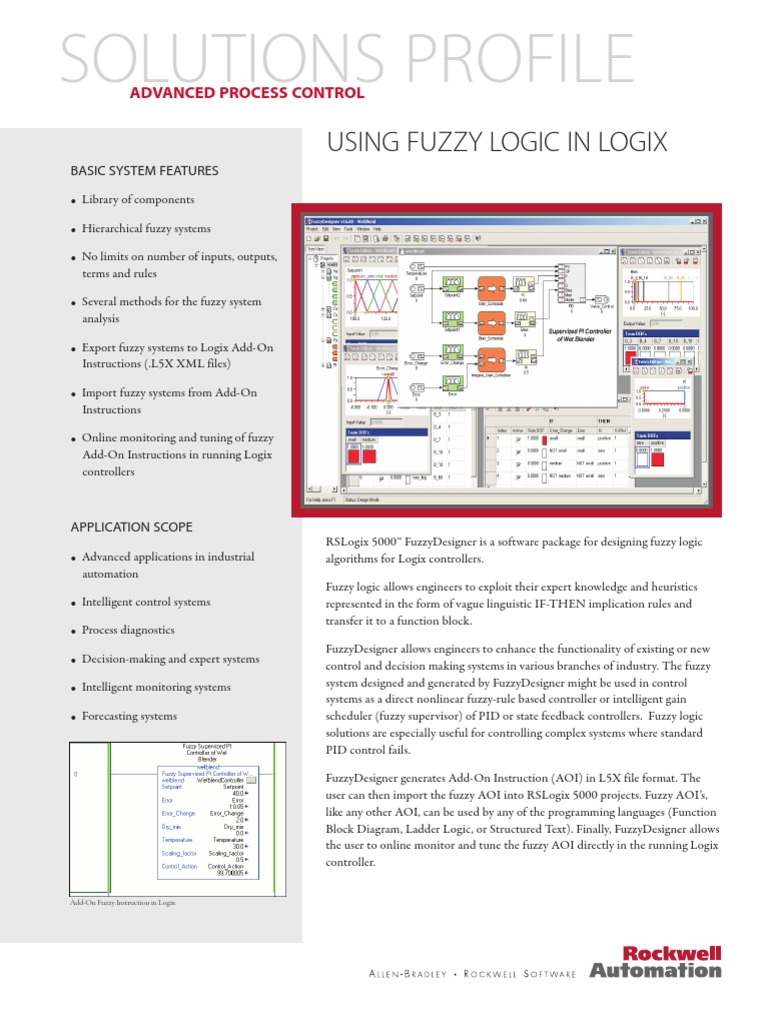 Solutions Profile: Using Fuzzy Logic in Logix | PDF | Control Theory | Fuzzy Logic