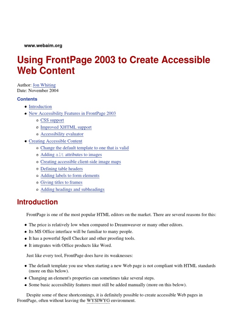 Tutorial FrontPage 2003 | PDF | Dynamic Web Page | Html