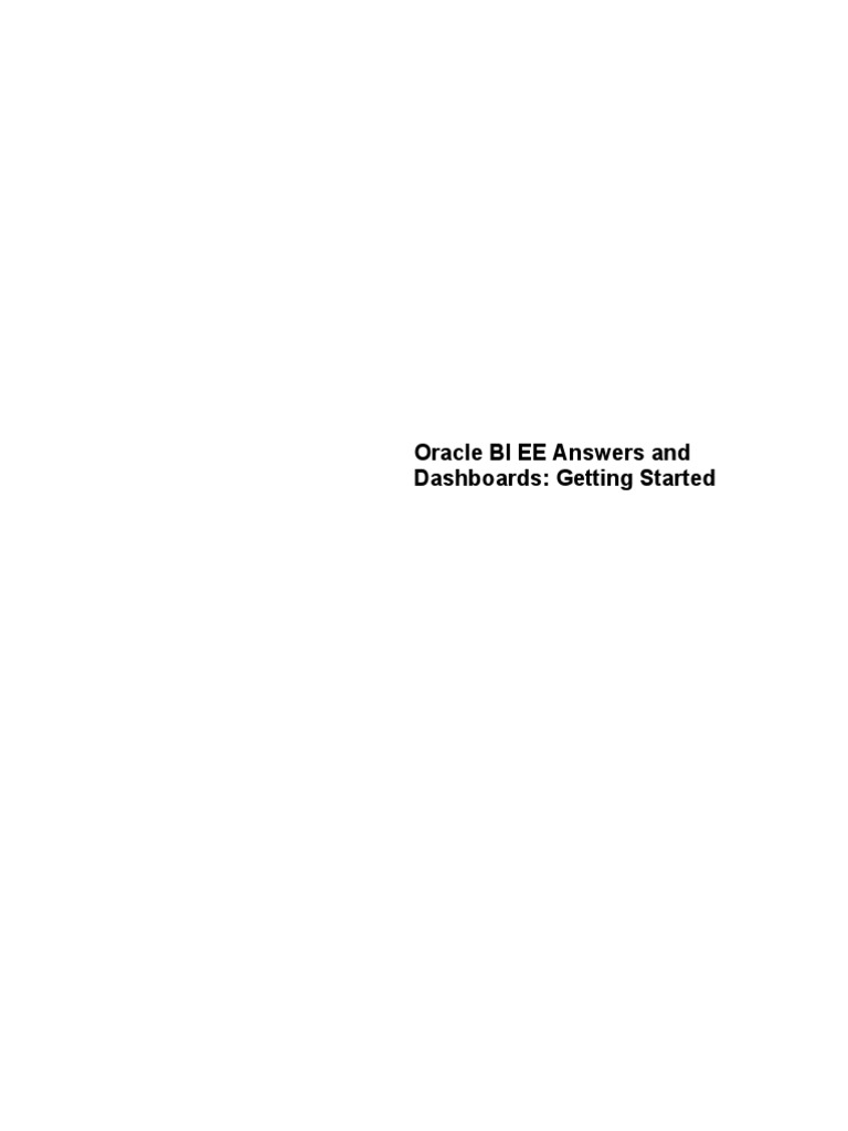 OBIEE Workshop Dashboards & Answers | PDF | Icon (Computing) | Menu (Computing)