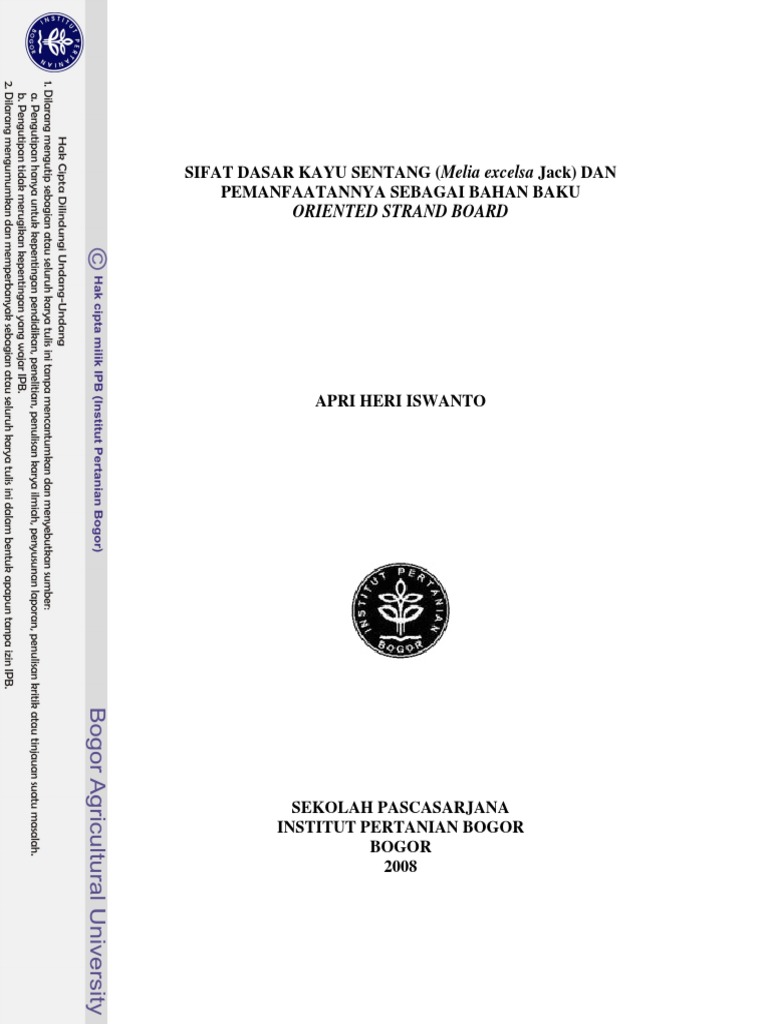 Sifat Dasar Kayu Sentang PDF | PDF | Materials | Conservation And ...