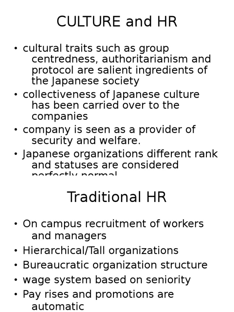 Japanese HR Culture and Practices | PDF
