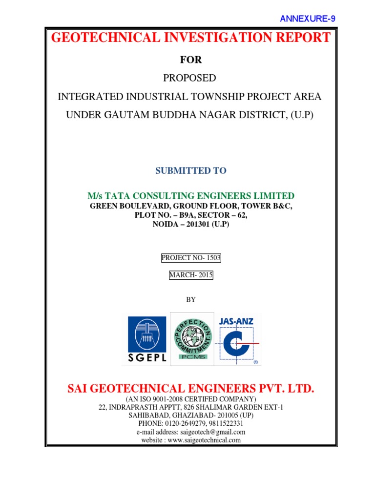 Otechnical Investigation Report PDF | Download Free PDF | Deep ...