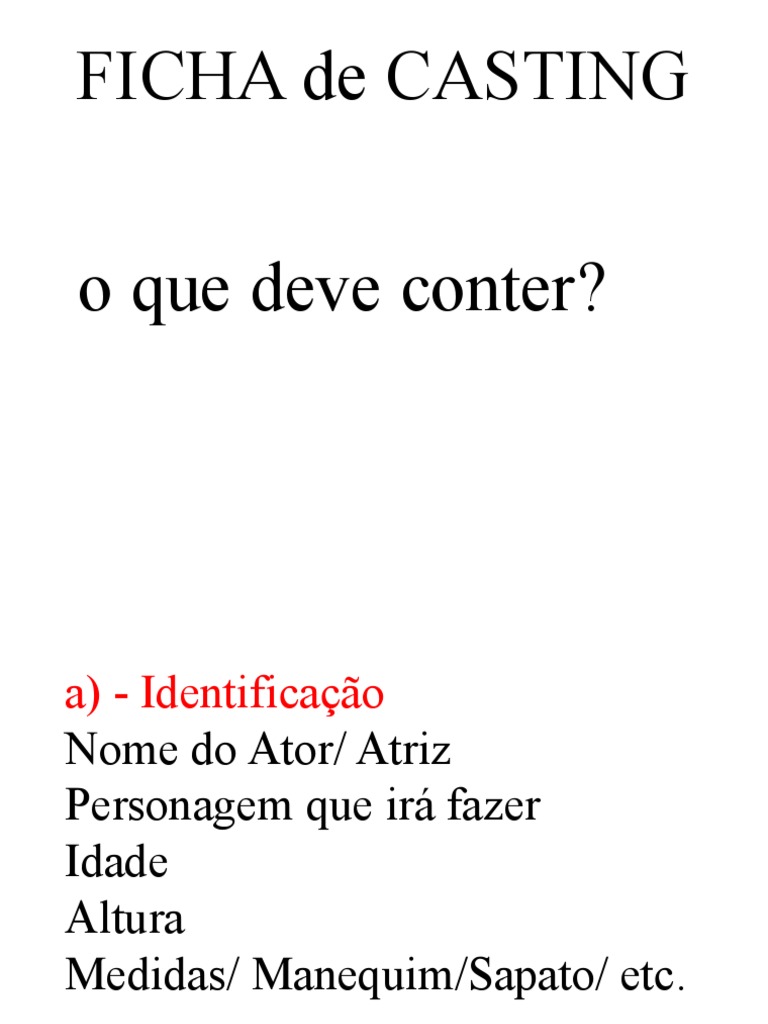 Ficha de Casting | PDF
