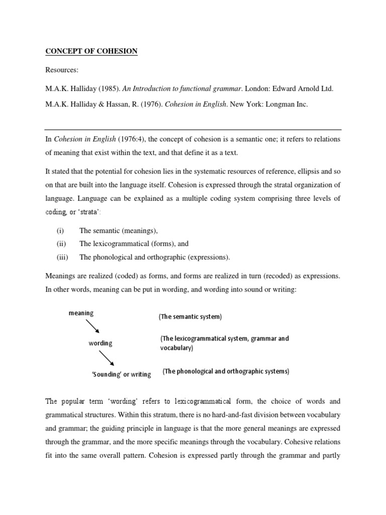 Understanding Cohesion in Texts | PDF | Grammar | Word