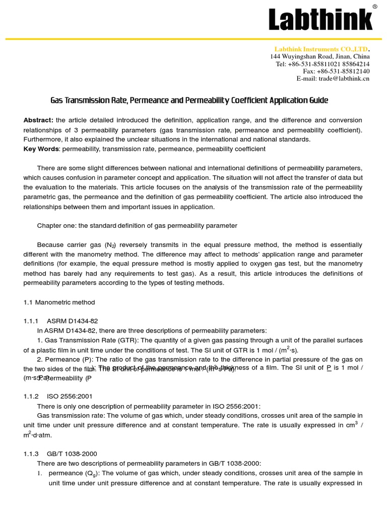 Astm F 1249 | PDF | Pascal (Unit) | Gases