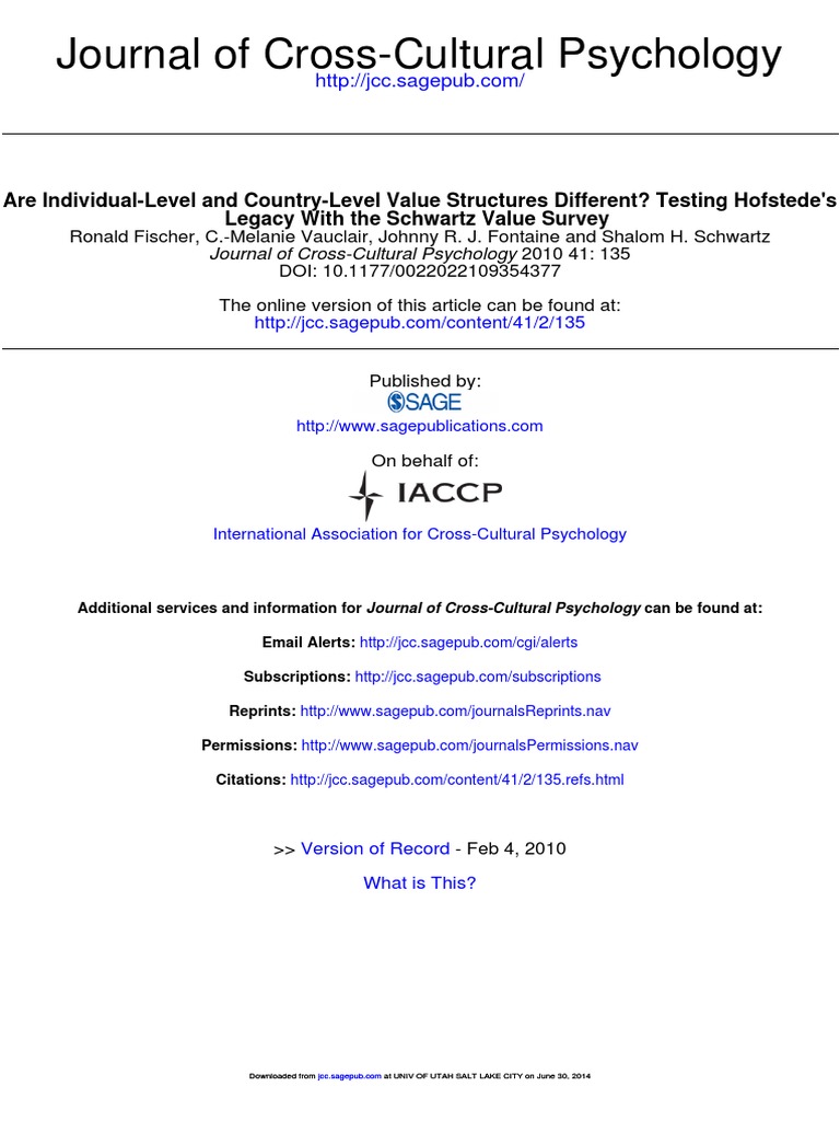 Fischer 2010 | PDF | Factor Analysis | Correlation And Dependence