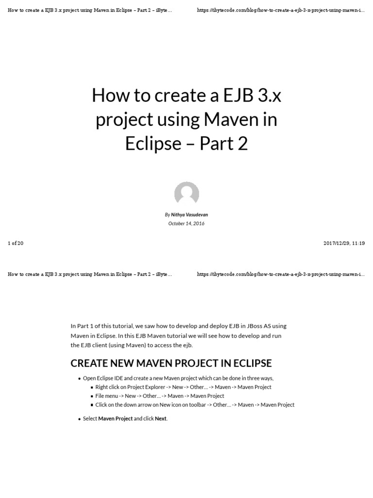 How To Create A EJB 3.x Project Using Maven in Eclipse - Part 2 | PDF | Java Platform | Software