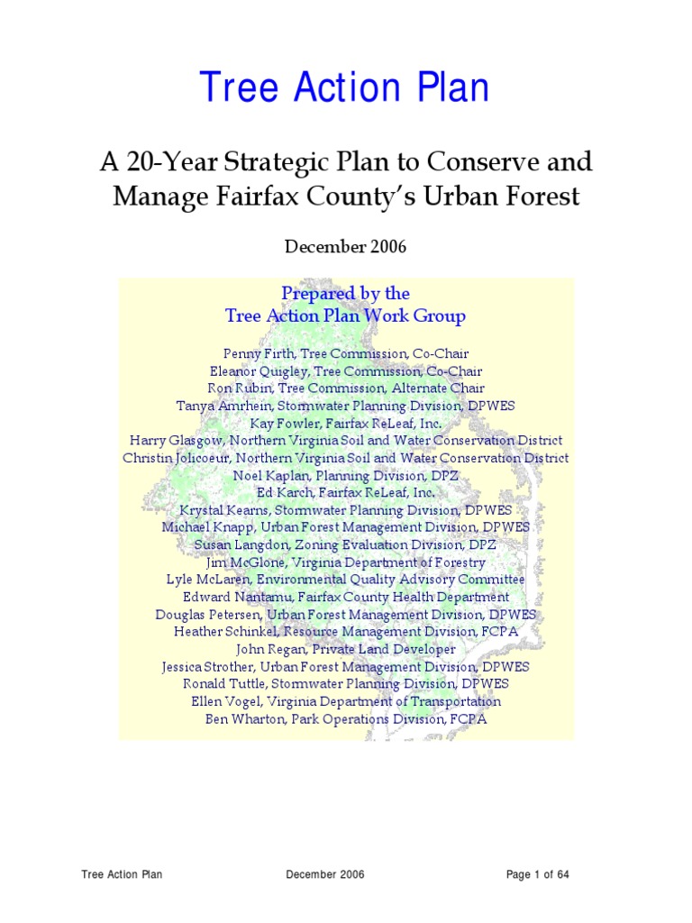 Tree Action Plan: A 20-Year Strategic Plan To Conserve and Manage ...