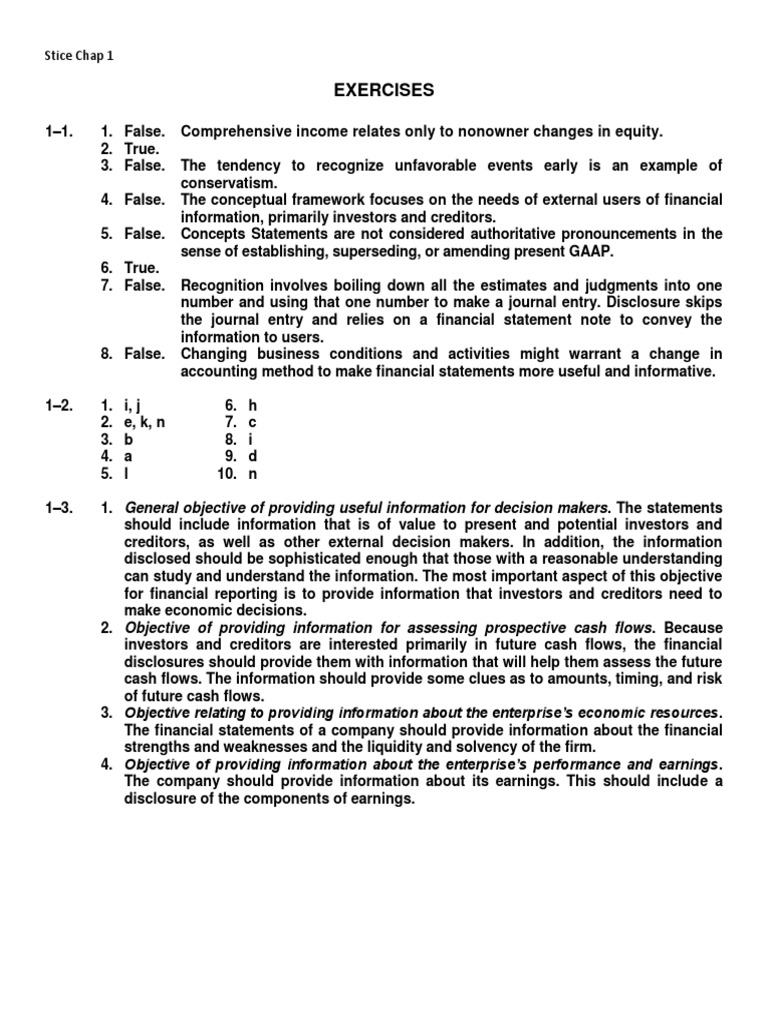 Ans To Exercises Stice Chap 1 and Hall Chap 1234 5 11 All Problems | PDF | Internal Audit | Audit