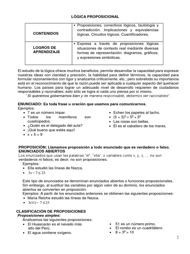Matemática I - LOGICA | PDF | Proposición | Sintaxis (Lógica)
