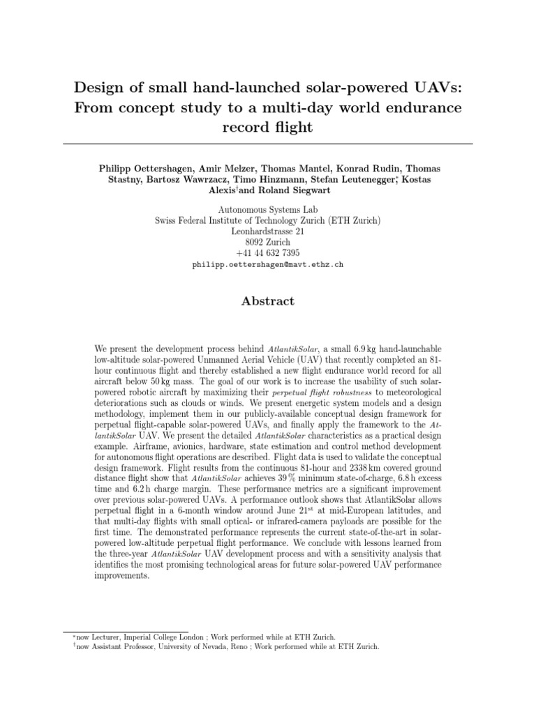 Design of Small Hand-Launched Solar-Powered Uavs: From Concept Study To ...