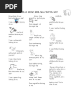Brown Bear I SEE Pocket Chart Simple Sentences | PDF