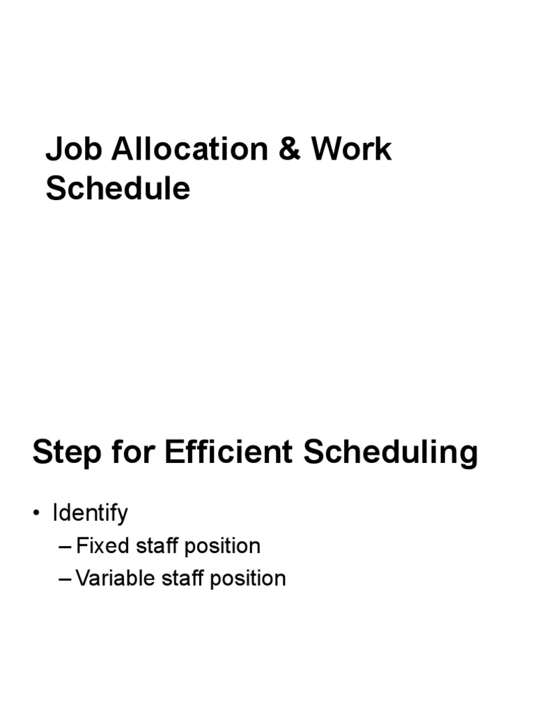 Job Allocation, Schedule | PDF | Human Resources | Labor