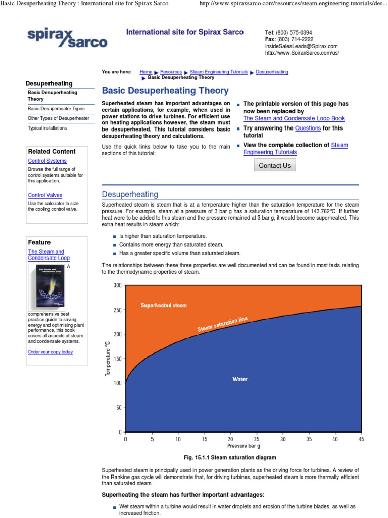 Desuperheating Theory for Steam Systems | PDF | Steam | Enthalpy