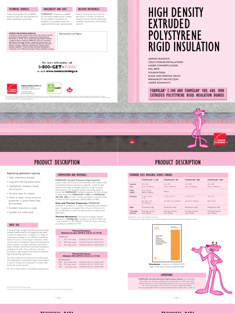 Insulation Data-Sheets PDF | PDF | Thermal Insulation | Concrete