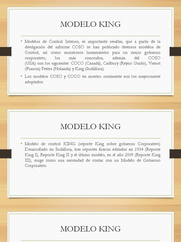 Modelo King - Control interno | Sudáfrica | Junta Directiva