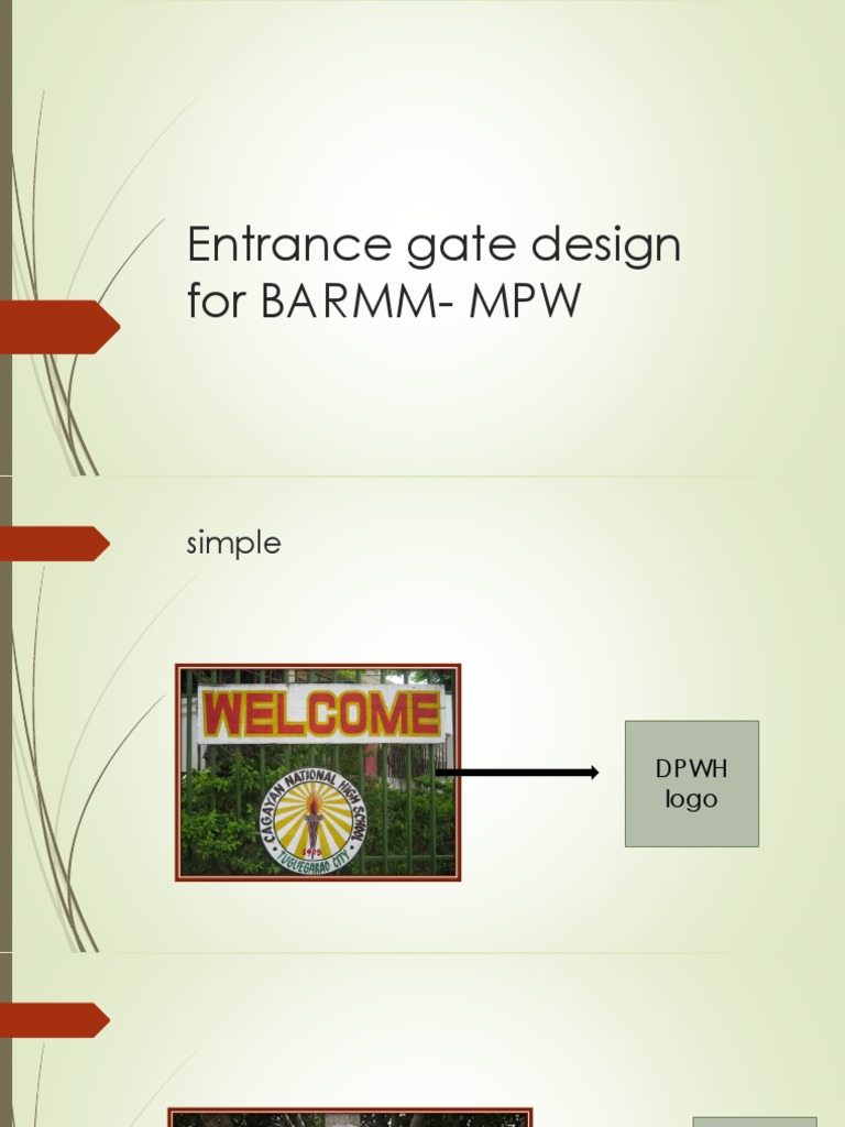 Entrance Gate Design For Barmm-Mpw | PDF