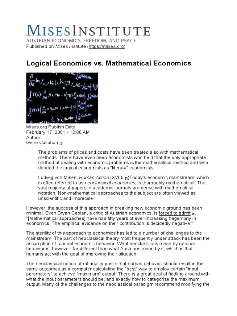 Logica en Economia | PDF | Supply And Demand | Neoclassical Economics