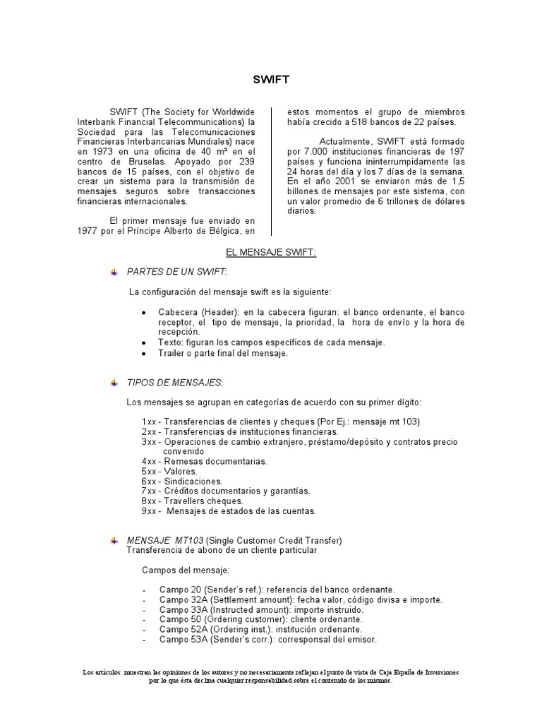 El Mensajeswift PDF | PDF | Economias | Bancos