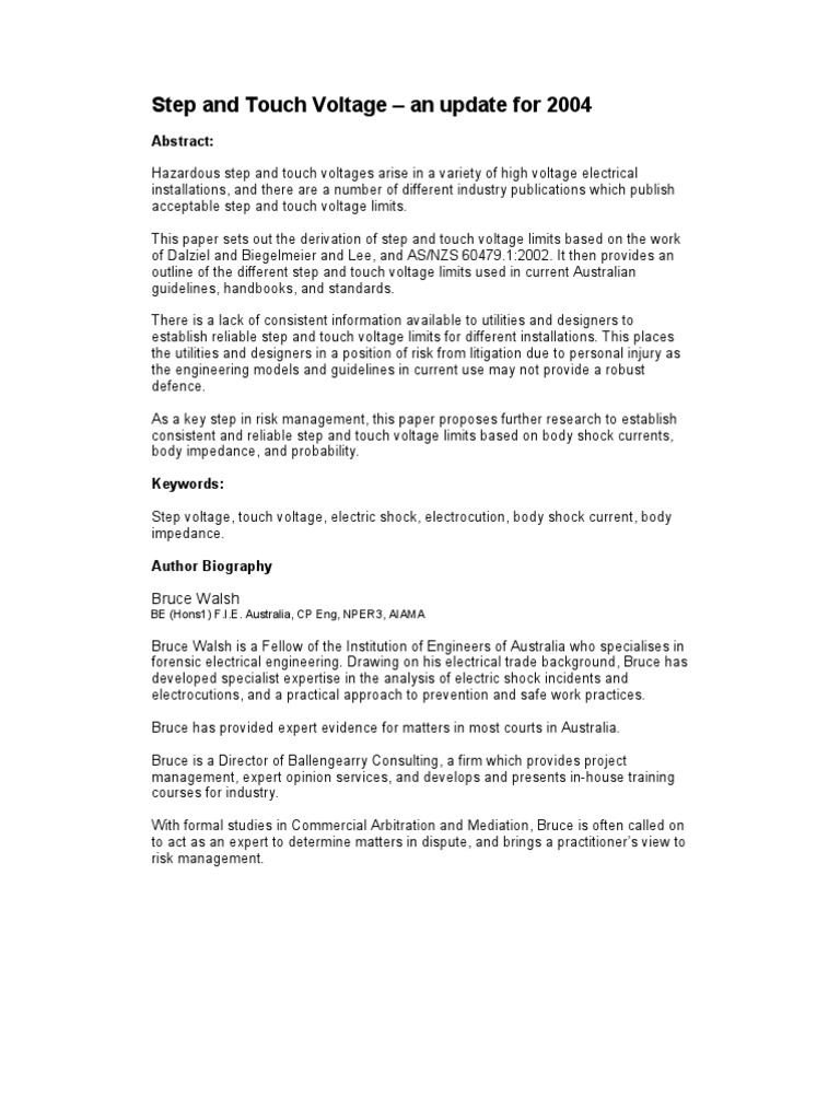 Step and Touch Voltage Update For 2004 090804 | PDF | Diastole ...