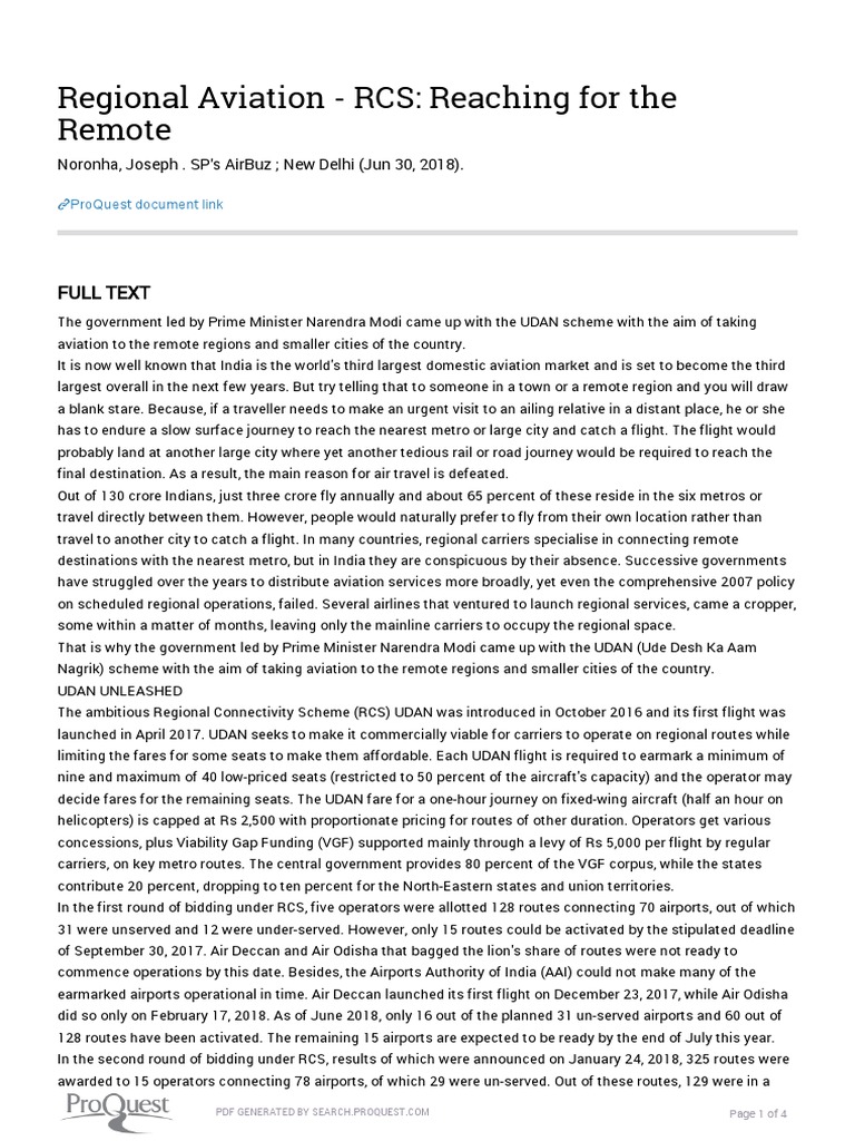 Regional Aviation - RCS: Reaching For The Remote: Full Text | PDF ...