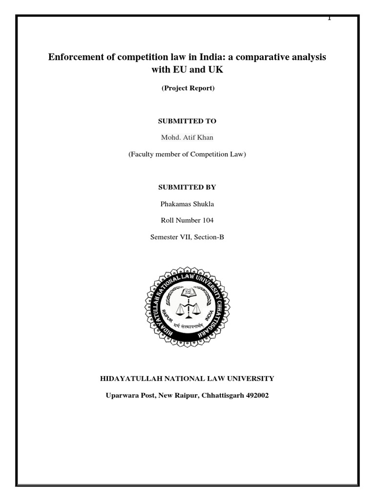 Enforcement of Competition Law in India: A Comparative Analysis With EU ...