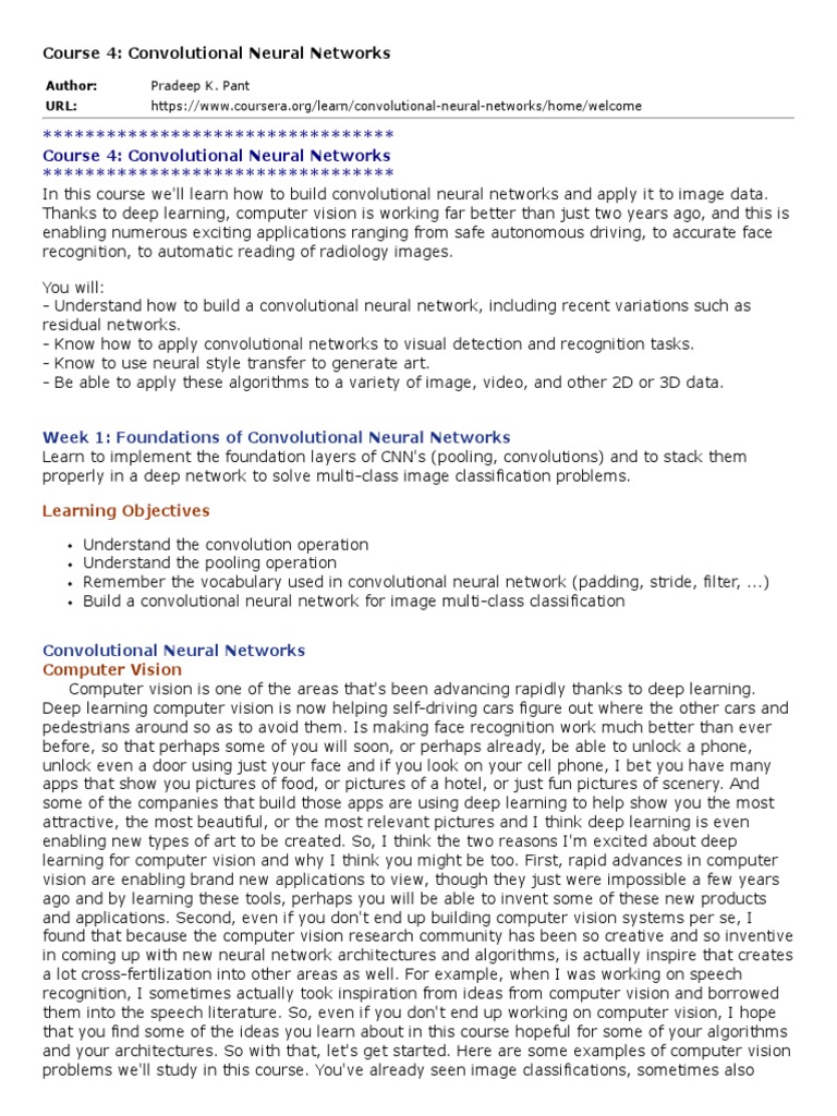 Convolutional Neural Networks-CNN PDF | PDF | Deep Learning | Computer ...