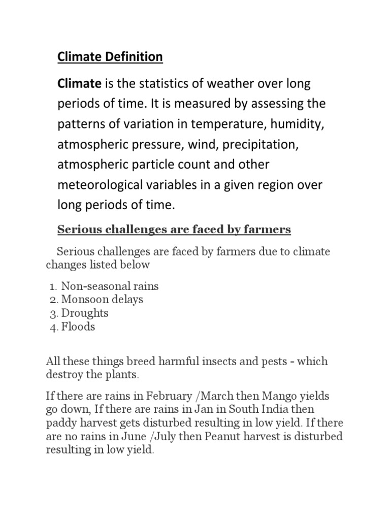 Climate Definition | PDF