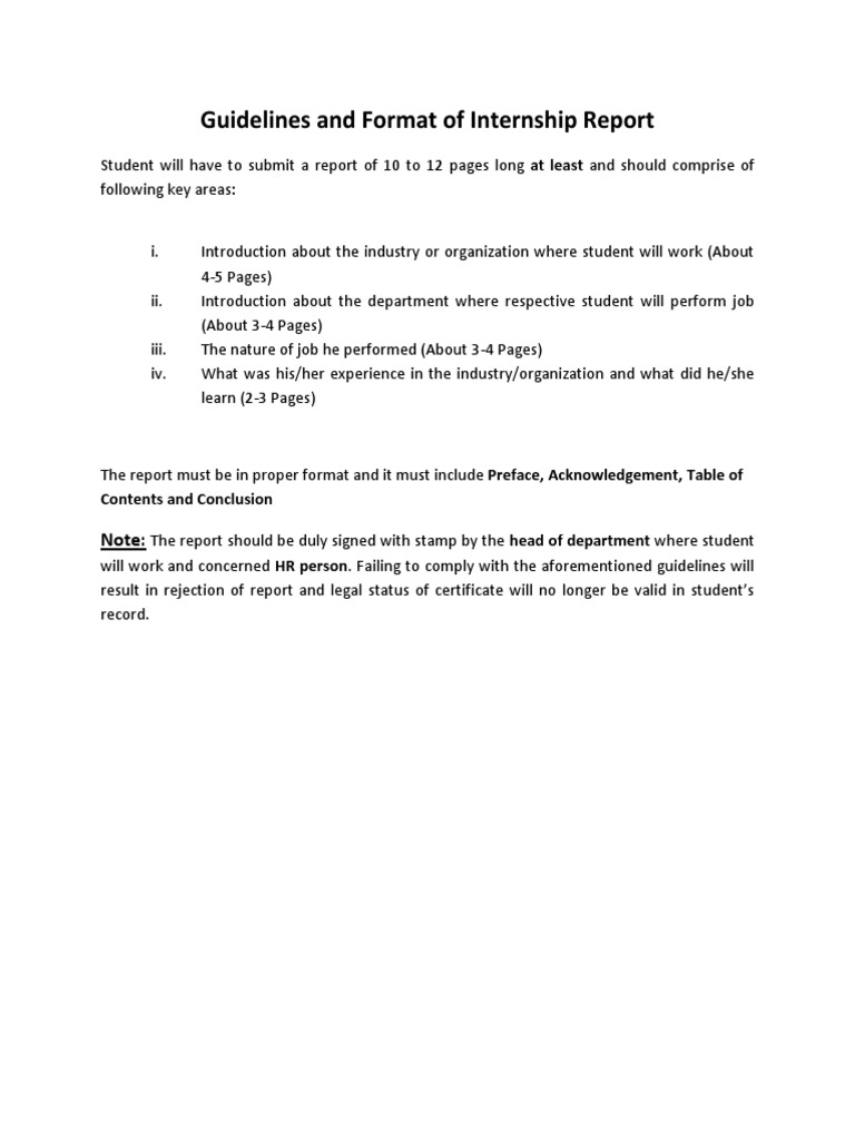 Guidelines of Internship Report | PDF | Career & Growth