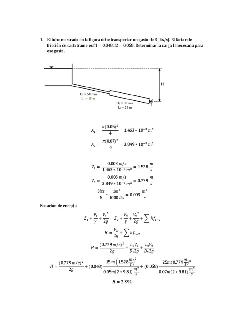 Solucion de Ejercicio Hidra Maqu | PDF