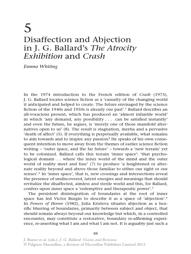 Emma Whiting - Disaffection and Abjection in J. G. Ballard's The ...