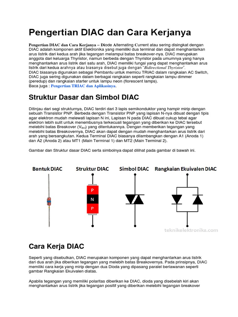 Pengertian DIAC Dan Cara Kerjanya | PDF | Sains & Matematika ...