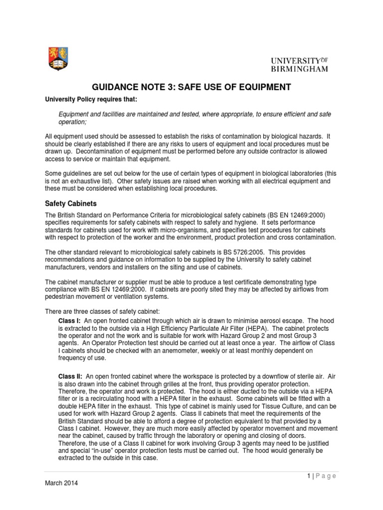Guidance Note 3 Equipment | PDF | Equipment | Nature