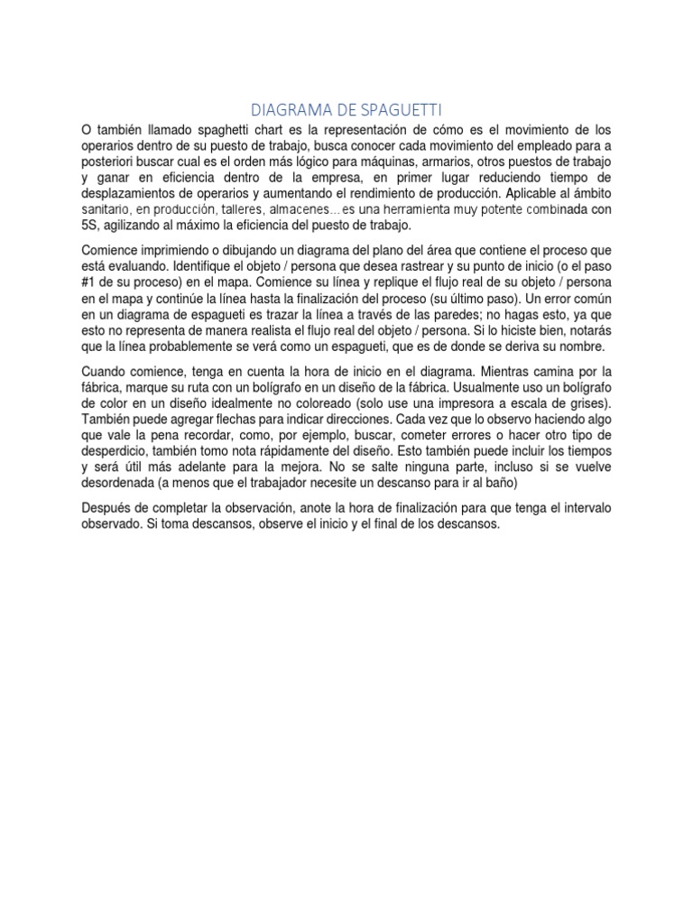 Diagrama de Spaguetti | PDF