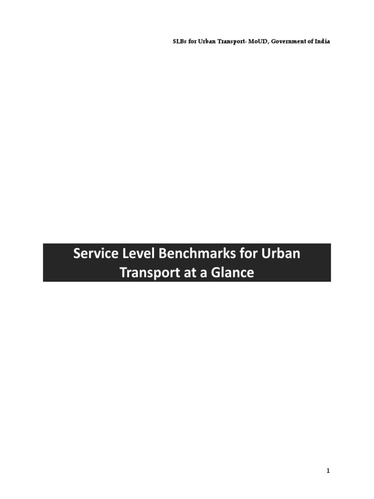 Service Level Benchmarks For Urban Transportation | PDF | Public ...