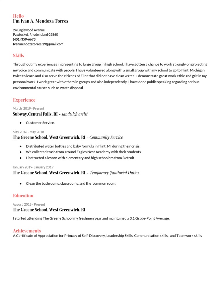 Ivan Mendoza's Community Engagement Resume | PDF