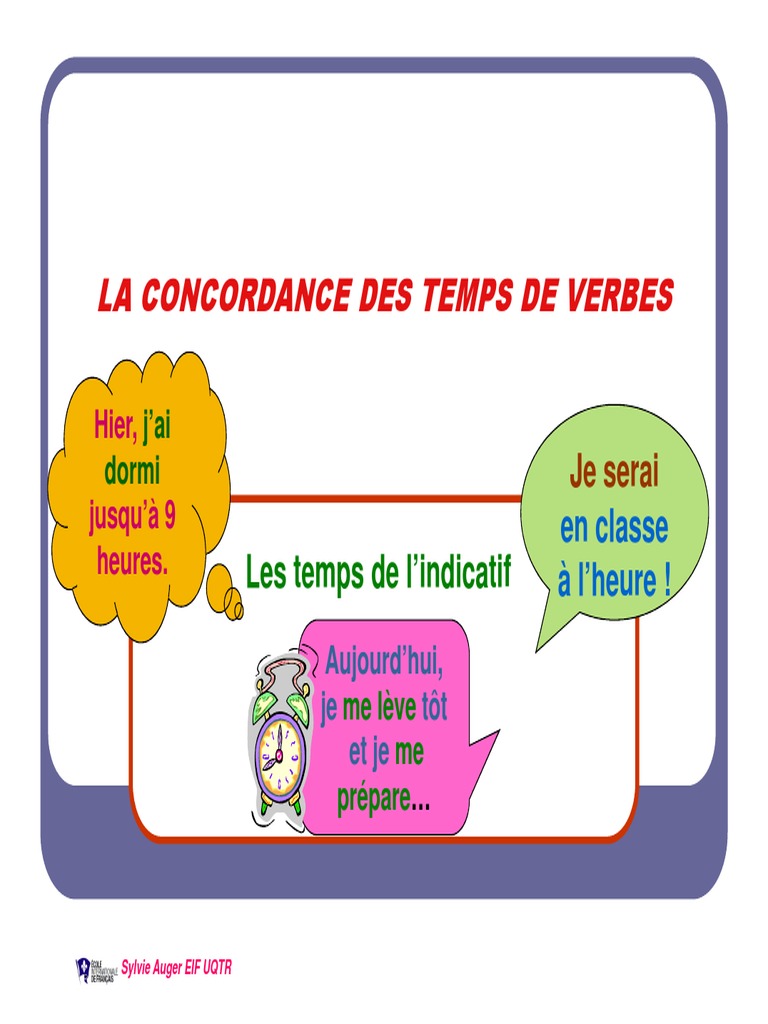 La Concordance Des Temps de Verbes Inter-Avance | PDF | Conjugaison | Verbe