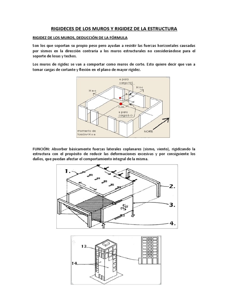 Rigideces de Los Muros y Rigidez de La Estructura | PDF | Rigidez ...