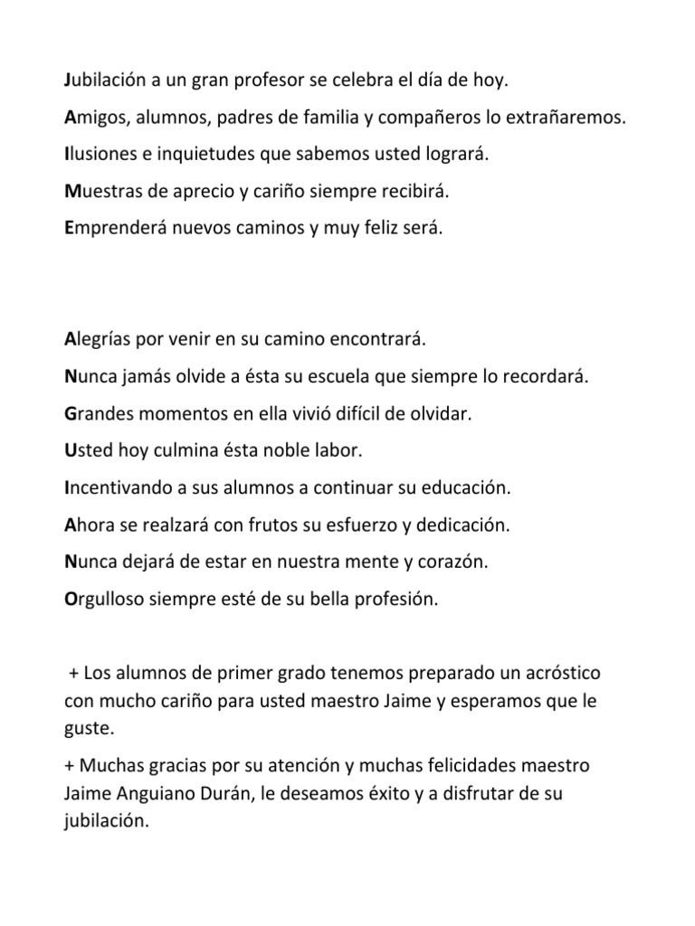 Acrostico Jaime | PDF