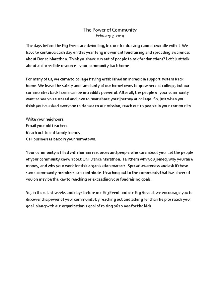 The Power of Community | PDF | Society | Charity