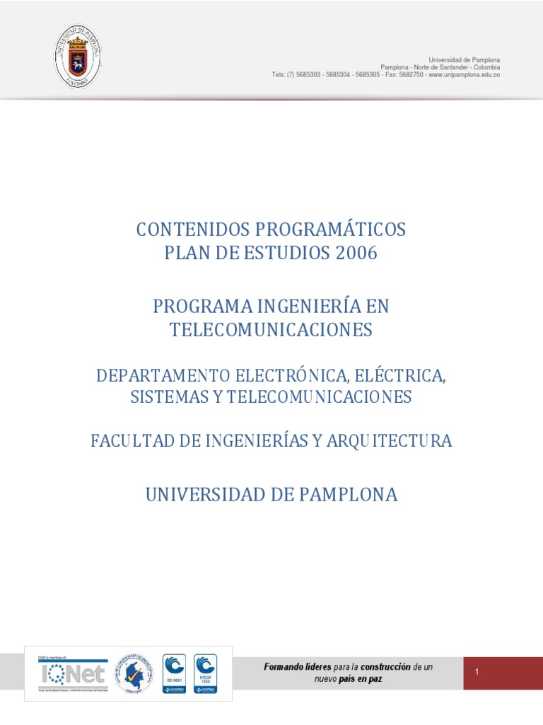 Contenidos Programaticos Plan Estudios 2006 PDF | PDF | Enlace químico | Química