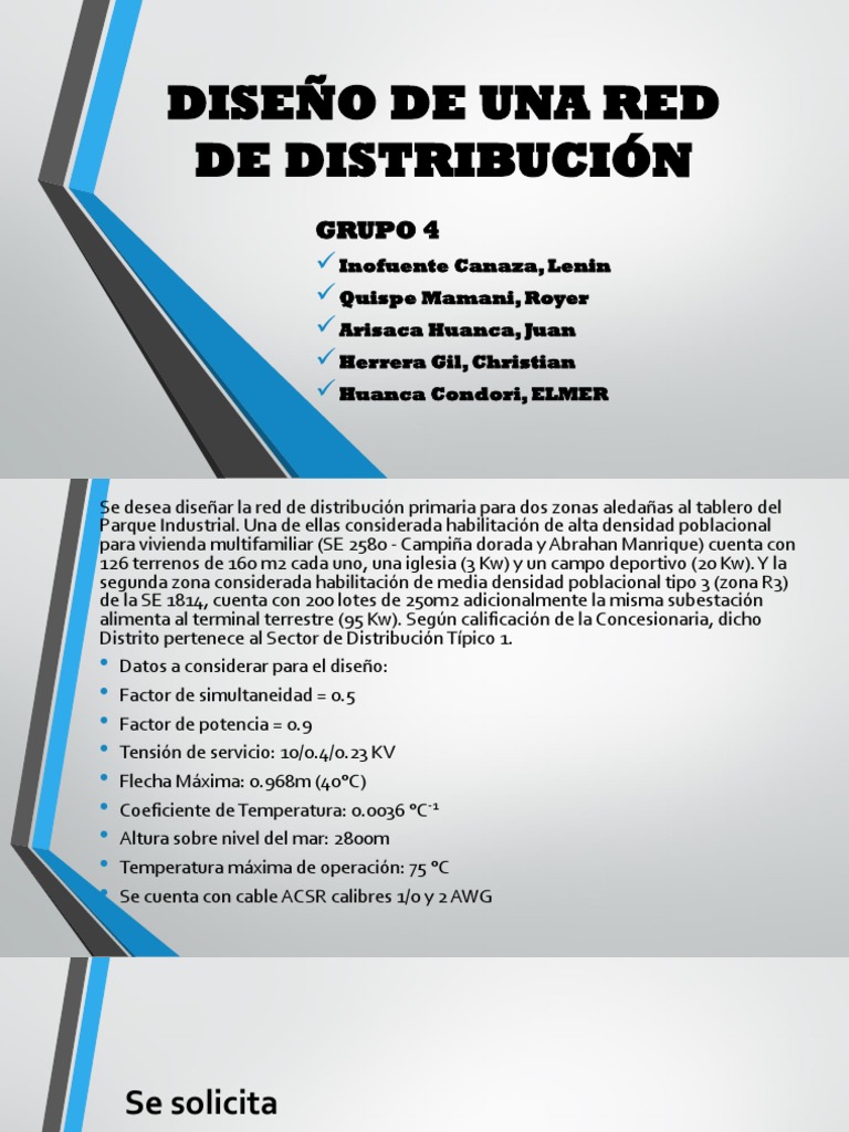 Diseño de la red de distribución primaria para dos zonas aledañas al ...