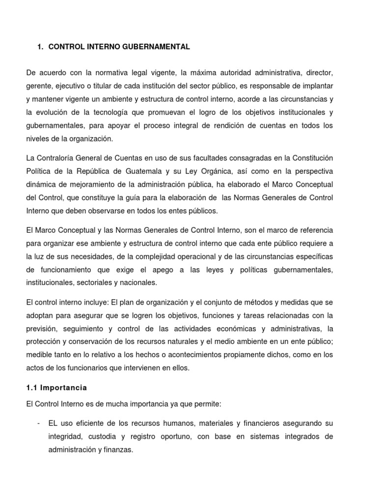 Control Interno Gubernamental | PDF | Contabilidad | Responsabilidad