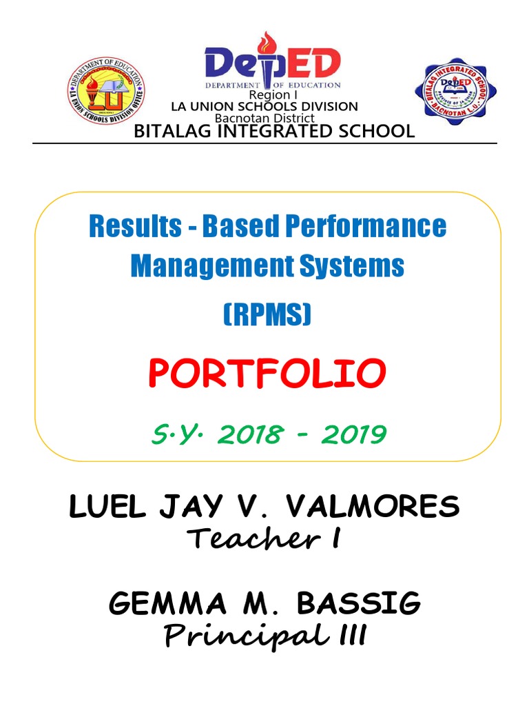 Results - Based Performance Management Systems (RPMS) : Portfolio | PDF ...